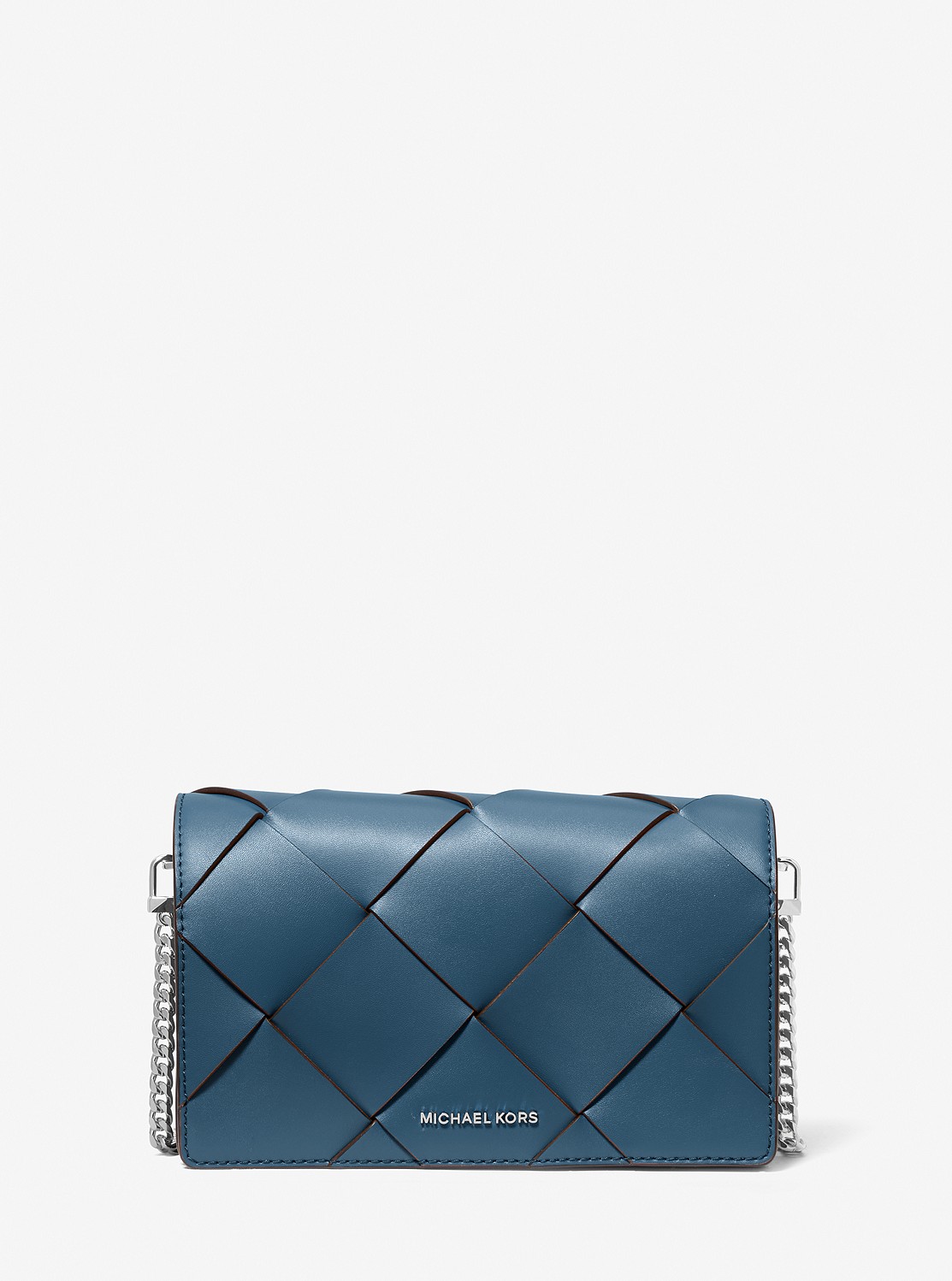 マイケル・コース（Michael Kors）/JET SET ウーヴン レザー フラップ チェーン クロスボディ ミディアム 公式アウトレット】JET SET ウーヴン レザー フラップ チェーン クロス